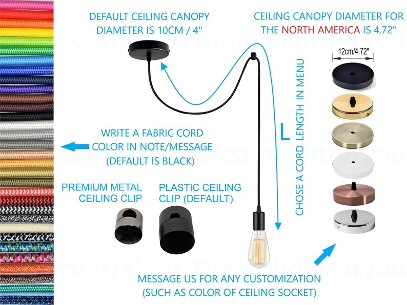 Swag Pendant Light Black Hanging Lamp off Center Ceiling Light Swag ...