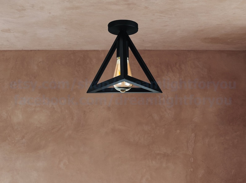 Pyramid Flush Mount Light Ceiling Lighting Fixture Pendant - Etsy