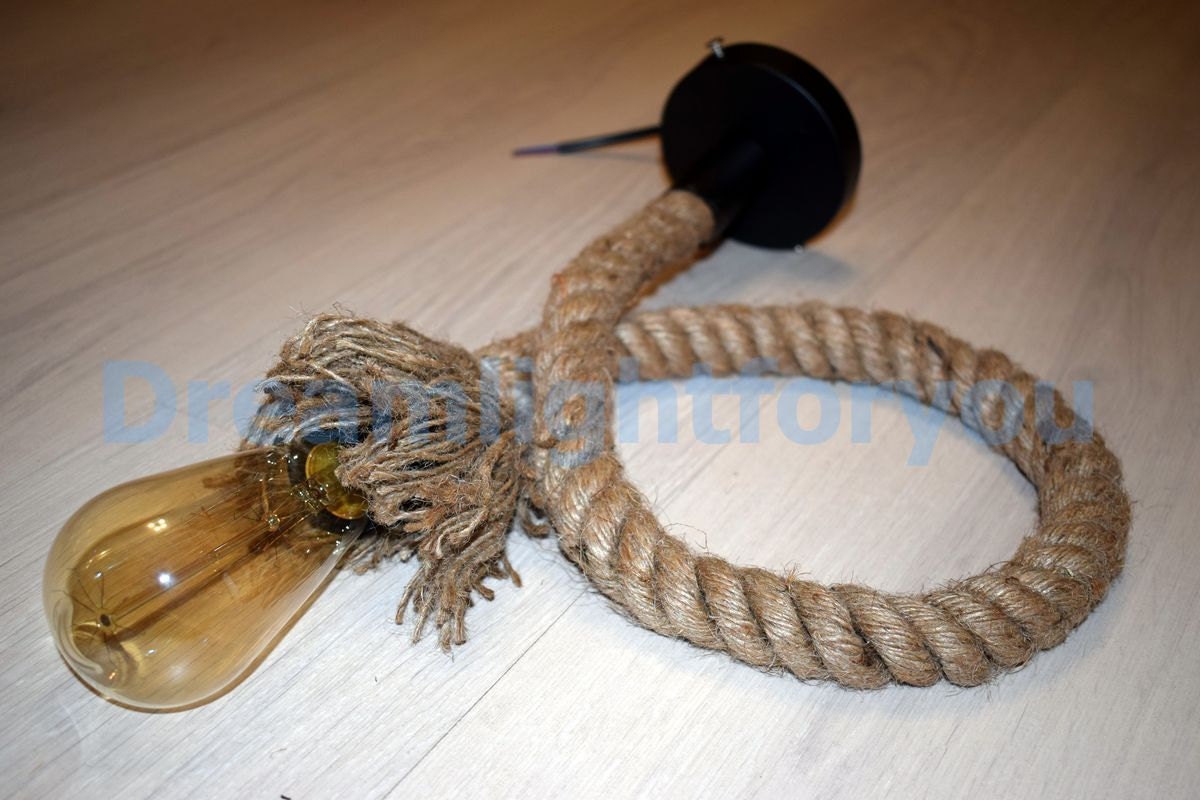 Hemp Rope Pendant Light Manila Rope Jute Rope Kitchen - Etsy