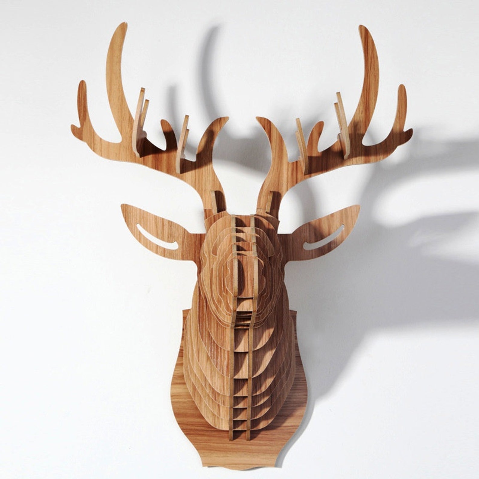 Big Deer Head Cardboard Animal Head 3D Puzzle Animal Head MDF - Etsy