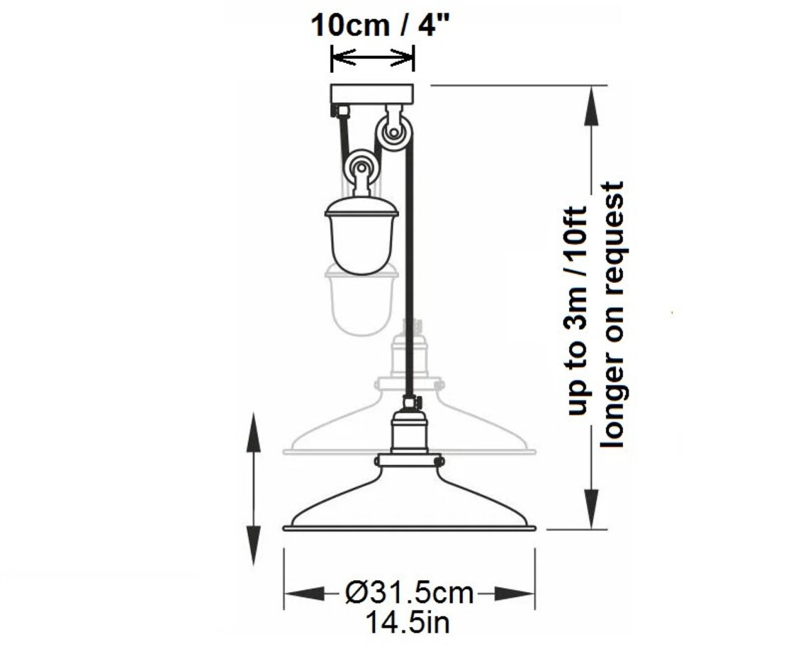 Counterweight Light Brass Rise and Fall Pendant Light Pulley Pendant ...