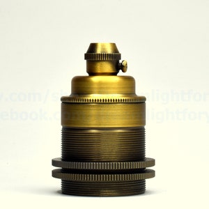 Black Threaded Light Bulb Socket Shade Ready E26 Socket Brass Lamp ...