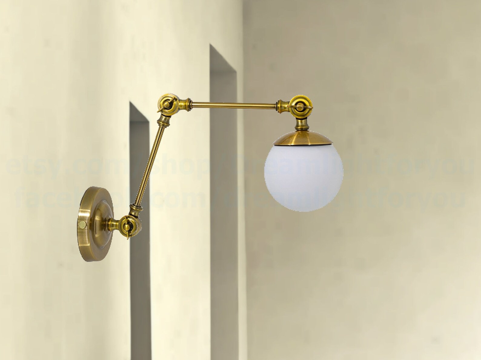 Blue swing arm sconce adjustable arm sconce Wall lights | Etsy