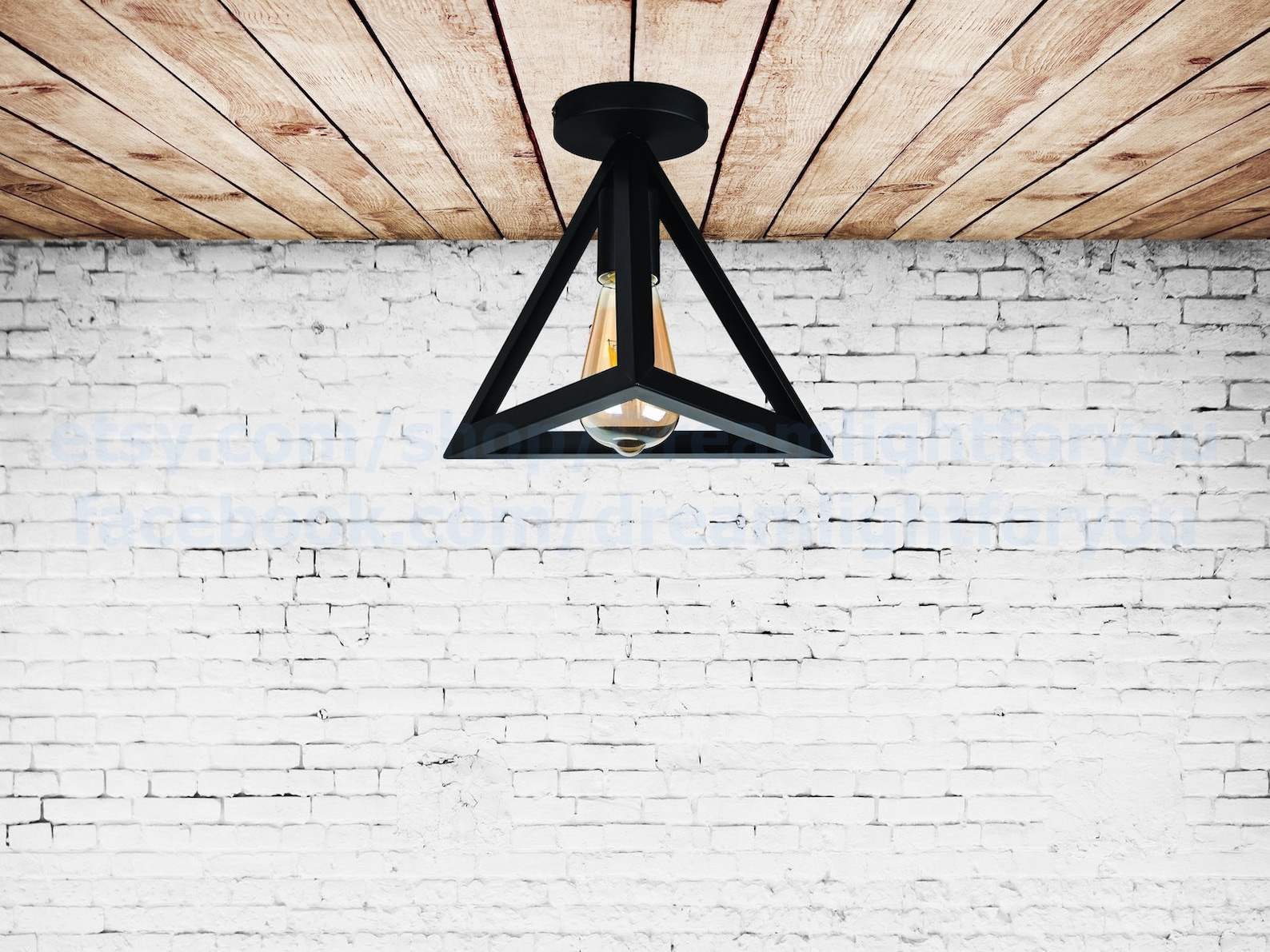 Pyramid Flush Mount Light Ceiling Lighting Fixture Pendant - Etsy