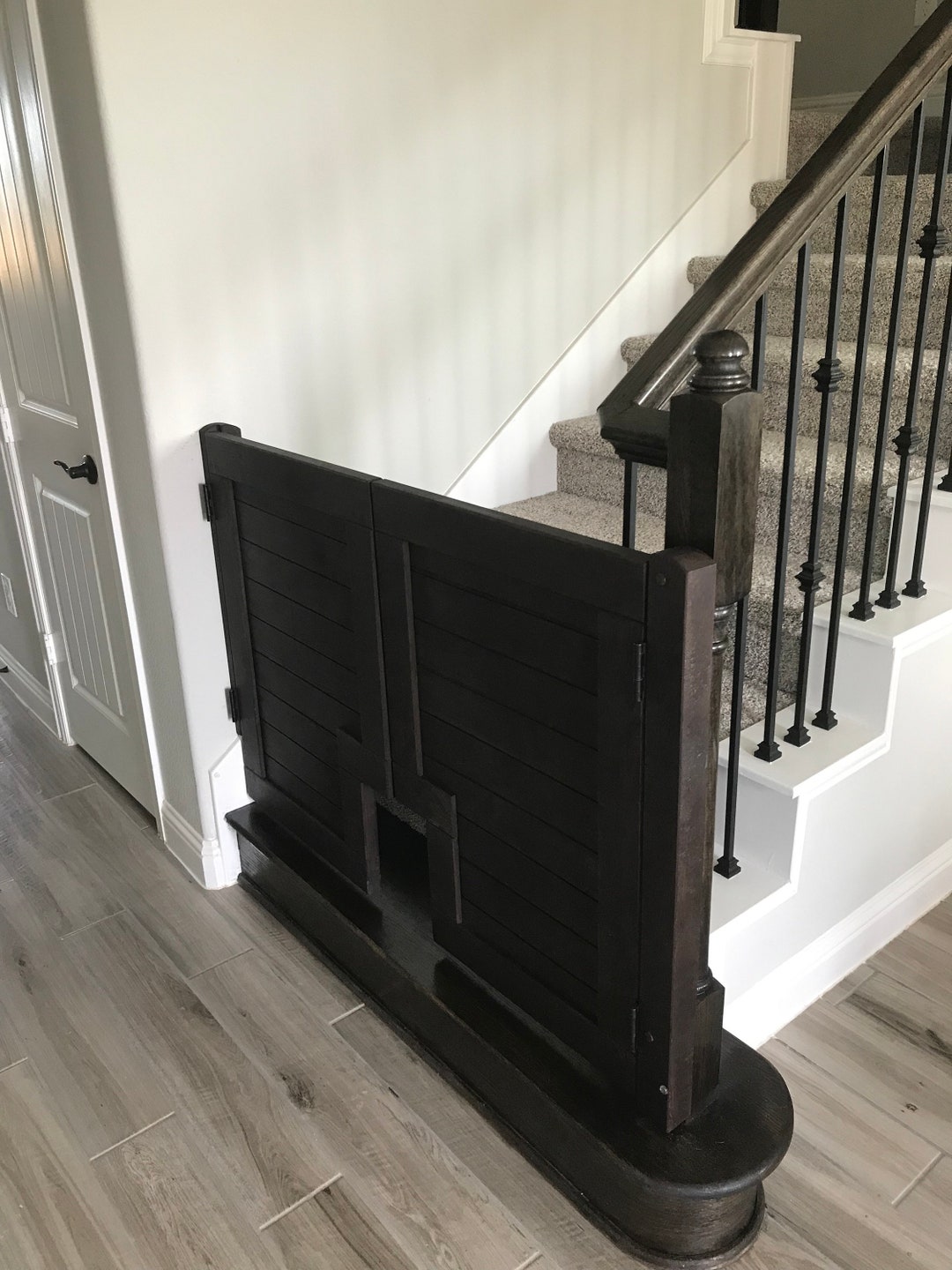 Double Door Pet or Baby Gate, Custom Pet or Baby Gate, Solid Wood, for ...