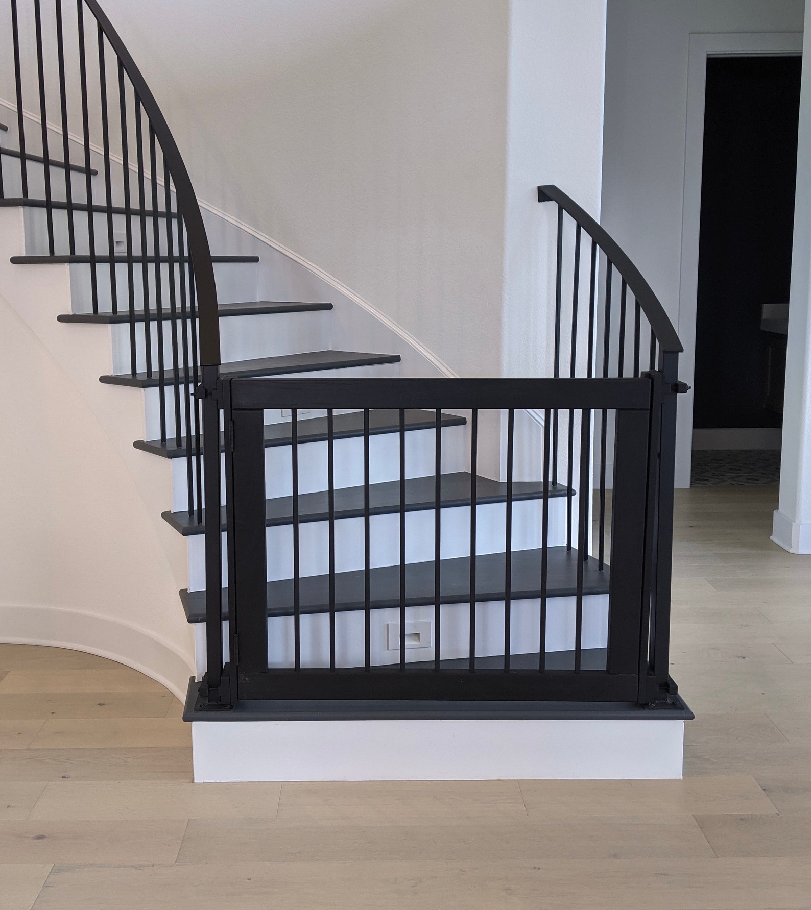 Contemporary Modern Baby Gate or Pet Gate With Vertical | Etsy