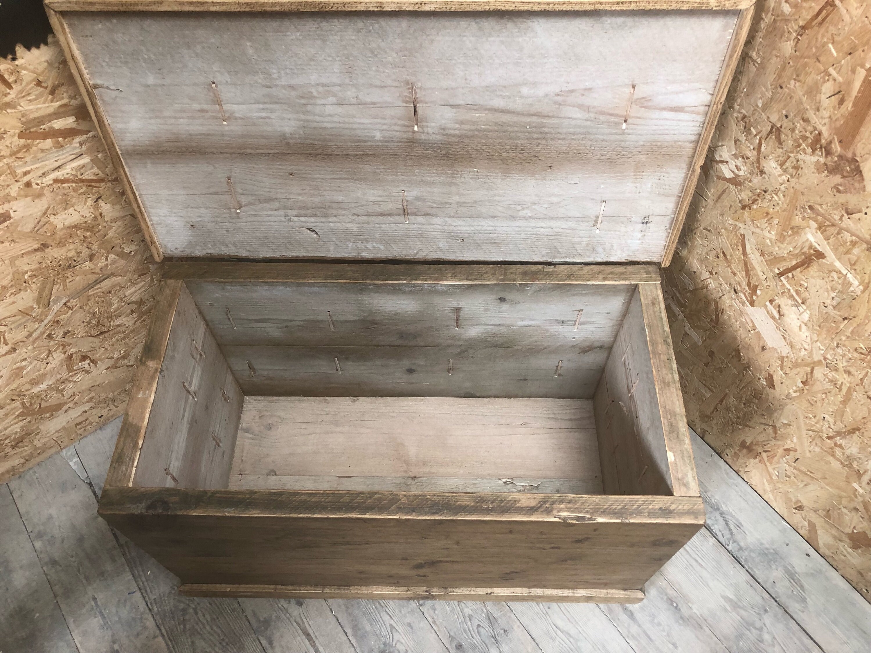 Custom Built! Rustic Upcycled Industrial Box - Blanket Box ( for ...