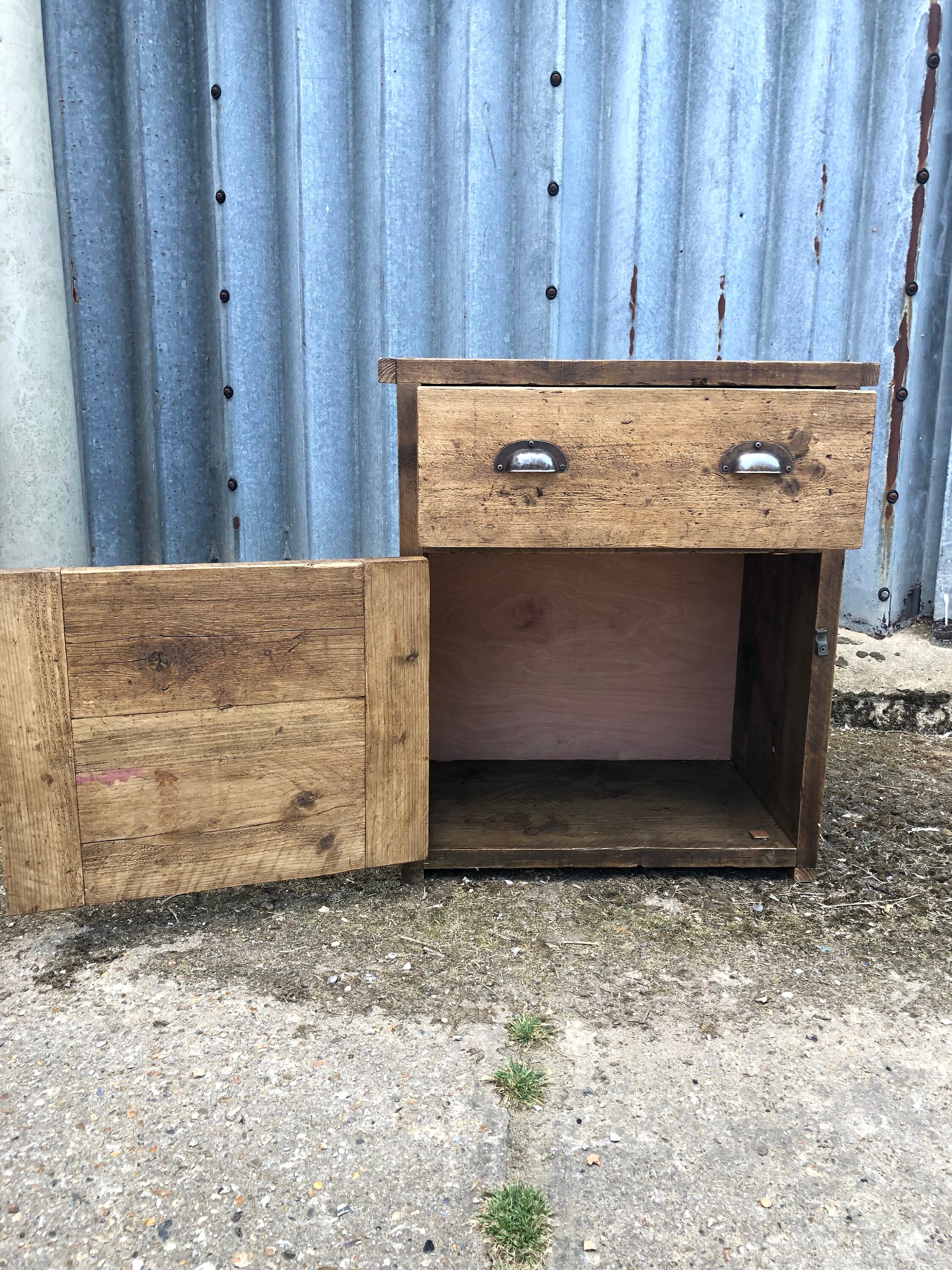 Rustic Up-cycled Side Table / Cupboard for Delivery Charge Info See ...