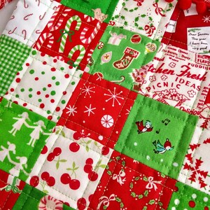 LARGE CHRISTMAS STOCKING, Red and Green Patchwork Christmas Stocking ...