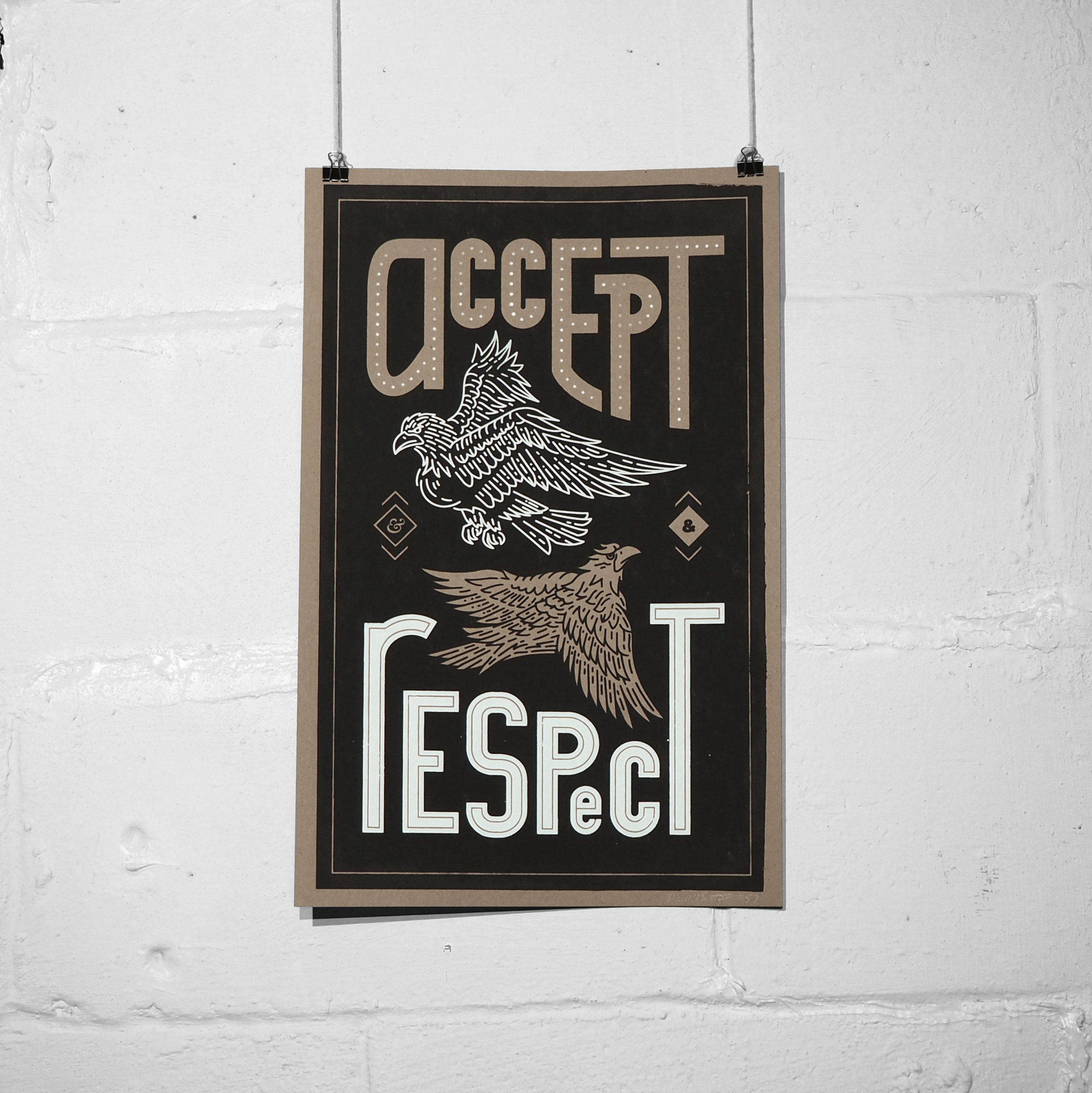 Accept and Respect Screen Print Poster 11x17 - Etsy
