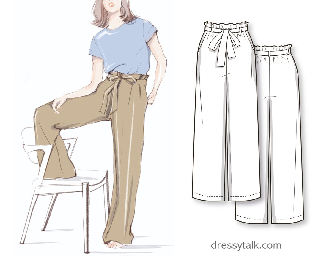 High Elastic Waist, Wide Leg Pants/trousers With Side Pockets and ...