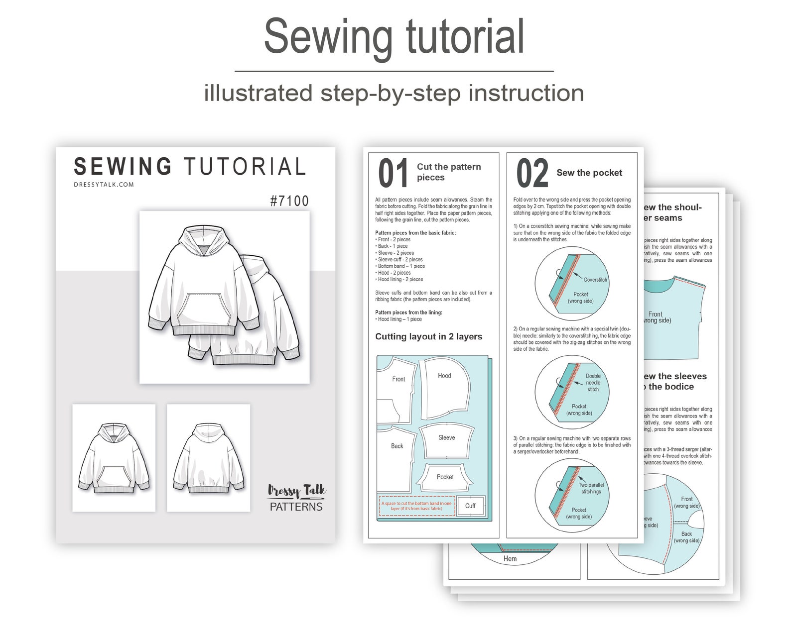 Basic Oversize Hoodie for Boys and Girls PDF Sewing Pattern | Etsy