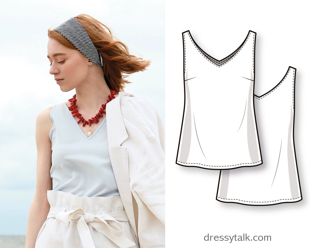 Top Sewing Pattern Beginner Sewing Projects Pattern for Sleeveless ...