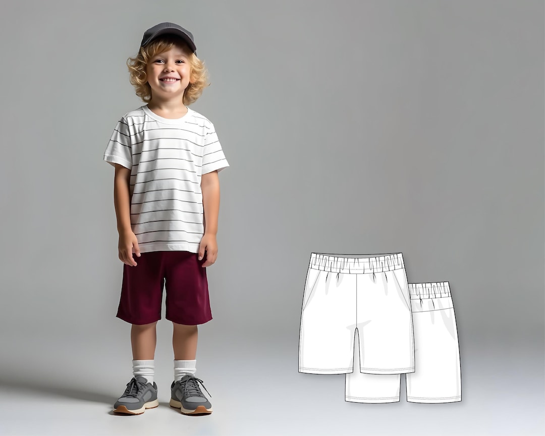 Boys Shorts Sewing Pattern PDF, Kids Pants Pattern, Beginner Sewing ...