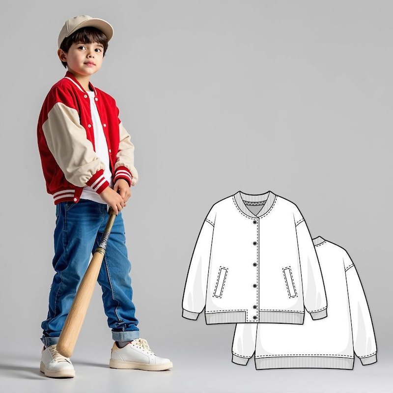 Schnittmuster college jacke kinder - Etsy.de