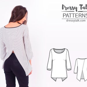 Top Patterns - Cross Back Top Pattern - Blouse Patterns - Sewing ...