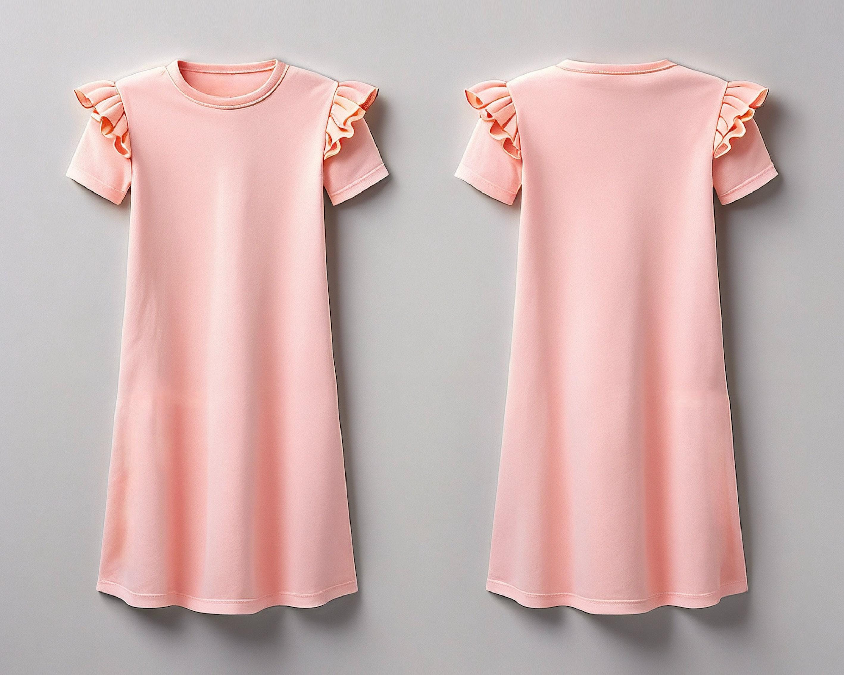 Girls A-line T-shirt Dress PDF Sewing Pattern, Short Sleeve Casual ...