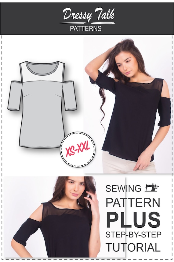 Off The Shoulder Top Pattern Blouse Sewing Pattern Blouse | Etsy