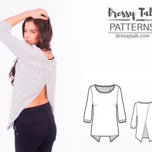 Top Patterns - Cross Back Top Pattern - Blouse Patterns - Sewing ...