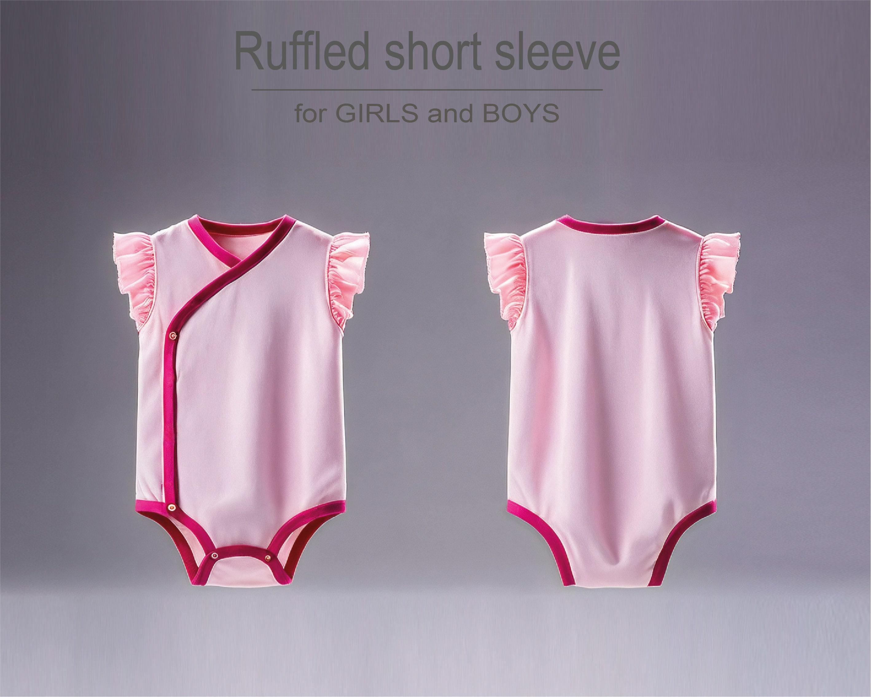 Baby Girl or Boy Wrap Romper/bodysuit/onesie With Flutter Sleeve, Long ...