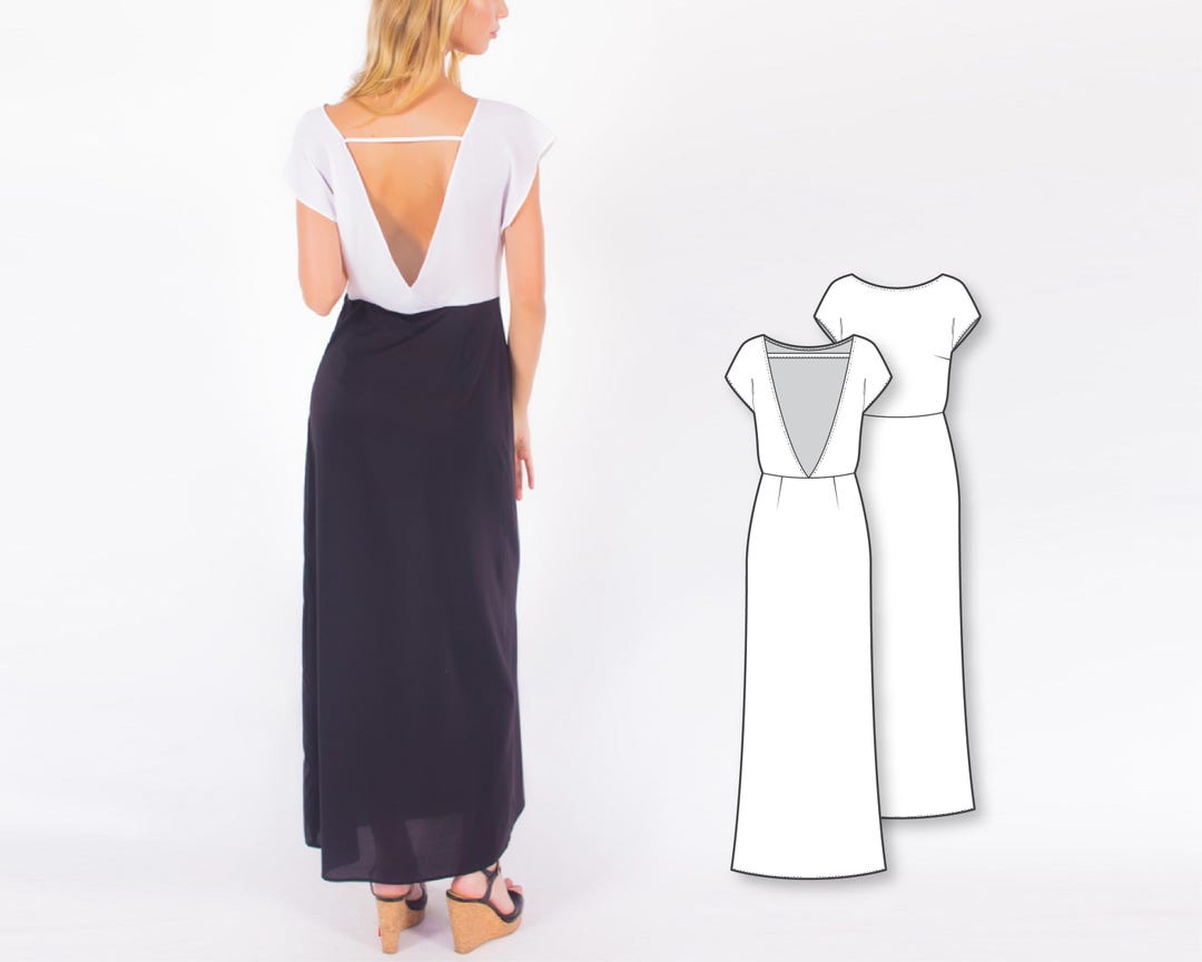 Gown Pattern - Maxi Dress Pattern - Evening Dress Patterns - Gown ...