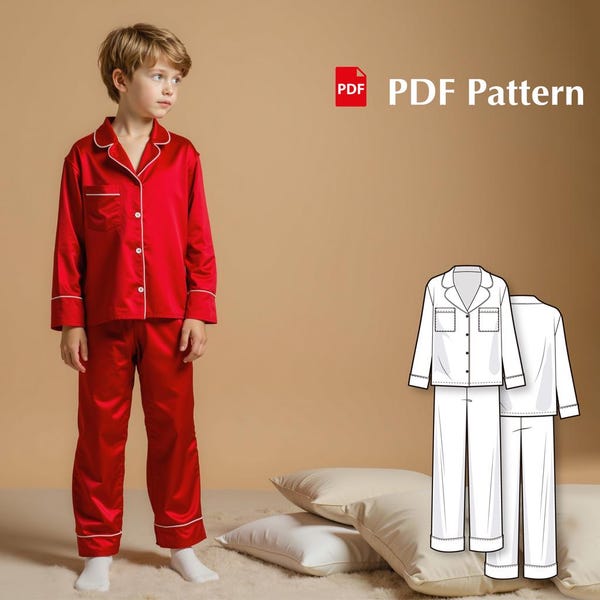 Kids Pajama Pattern - Etsy
