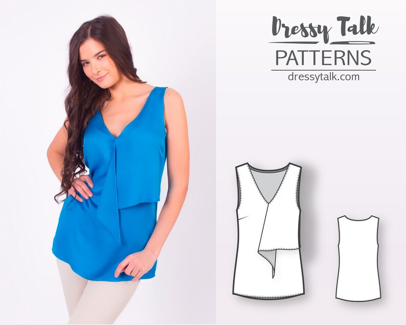 Sleeveless Blouse Pattern PDF Sewing Pattern Ruffle - Etsy