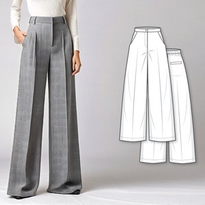 Pants Sewing Pattern Ladies Formal Trousers Pattern Flare Pants Pattern ...
