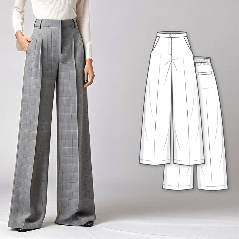 Wide Leg Pants Pattern - Etsy