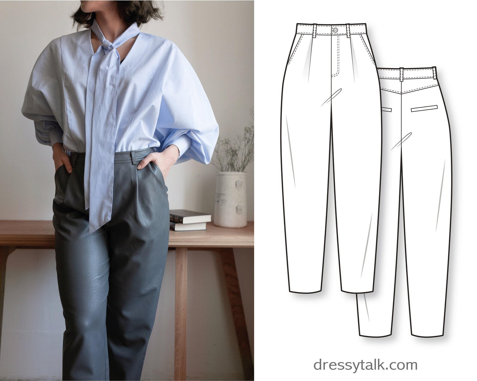 Pants Sewing Pattern - Baggy Pants Pattern - Clothing Patterns - High ...