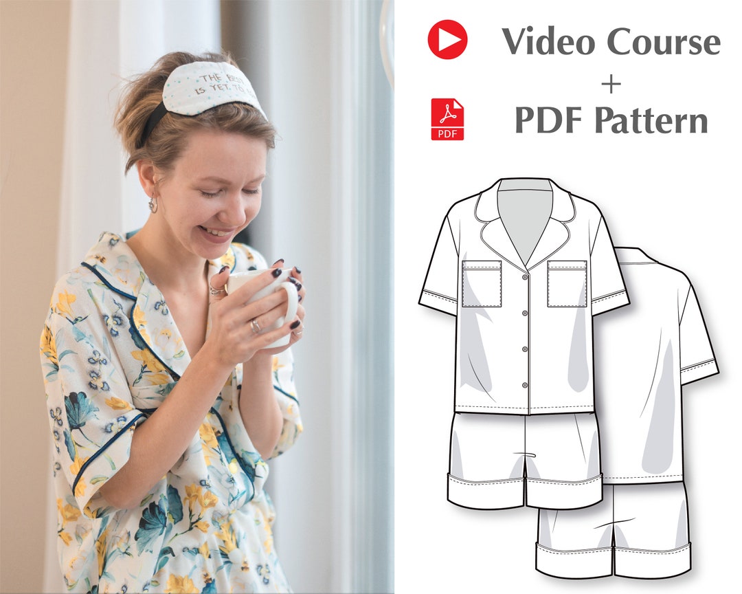 Video Course: How to Sew Women's Pajama - Sewing Pattern - Sleepwear ...