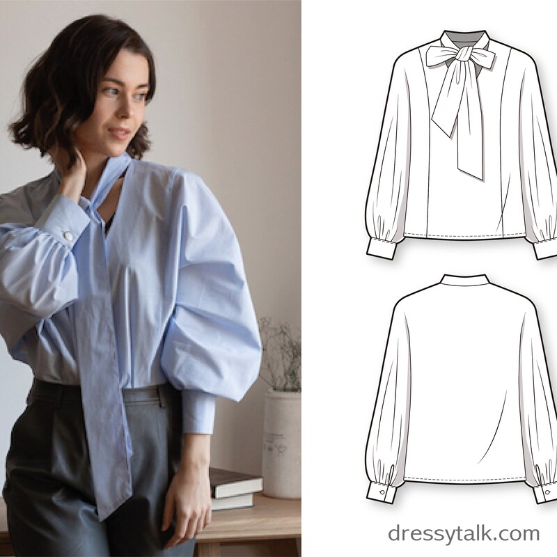 Bow Blouse Pattern - Etsy