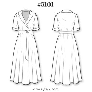 Wrap Dress Sewing Patterns - Long Dress Patterns With Sleeves - Summer ...