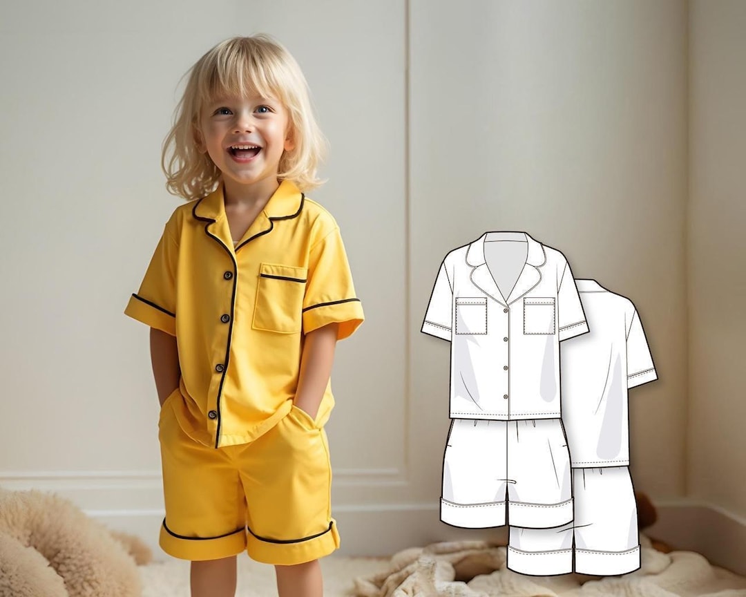 PDF Pattern Sew Pajama for Kids, Baby and Toddler Pajama Sewing ...