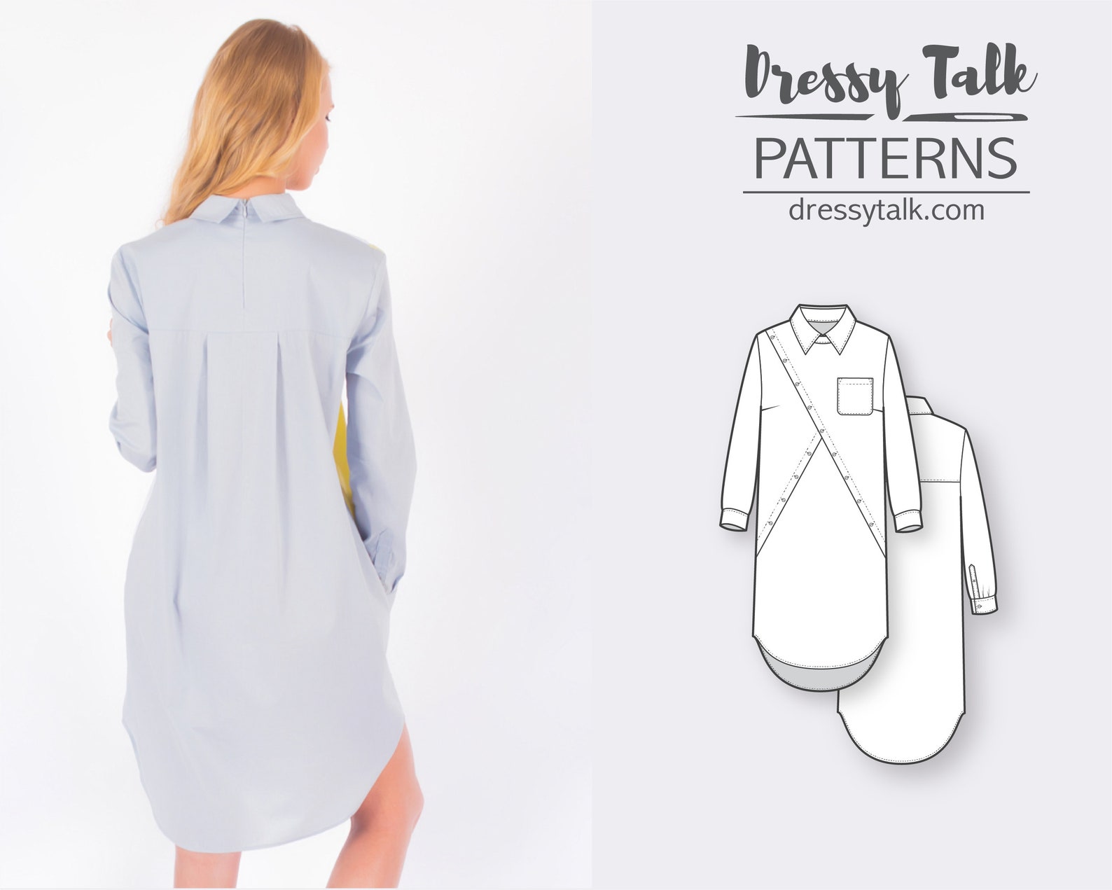 Shirt Dress Pattern Sewing Patterns Dress Patterns for - Etsy