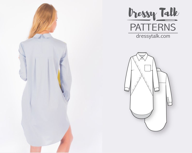 Shirt Dress Pattern Sewing Patterns Dress Patterns for - Etsy
