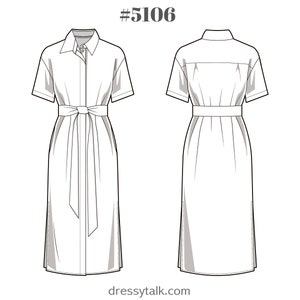 Shirt Dress Pattern - Cotton Dress Pattern - Dress Patterns for Women ...