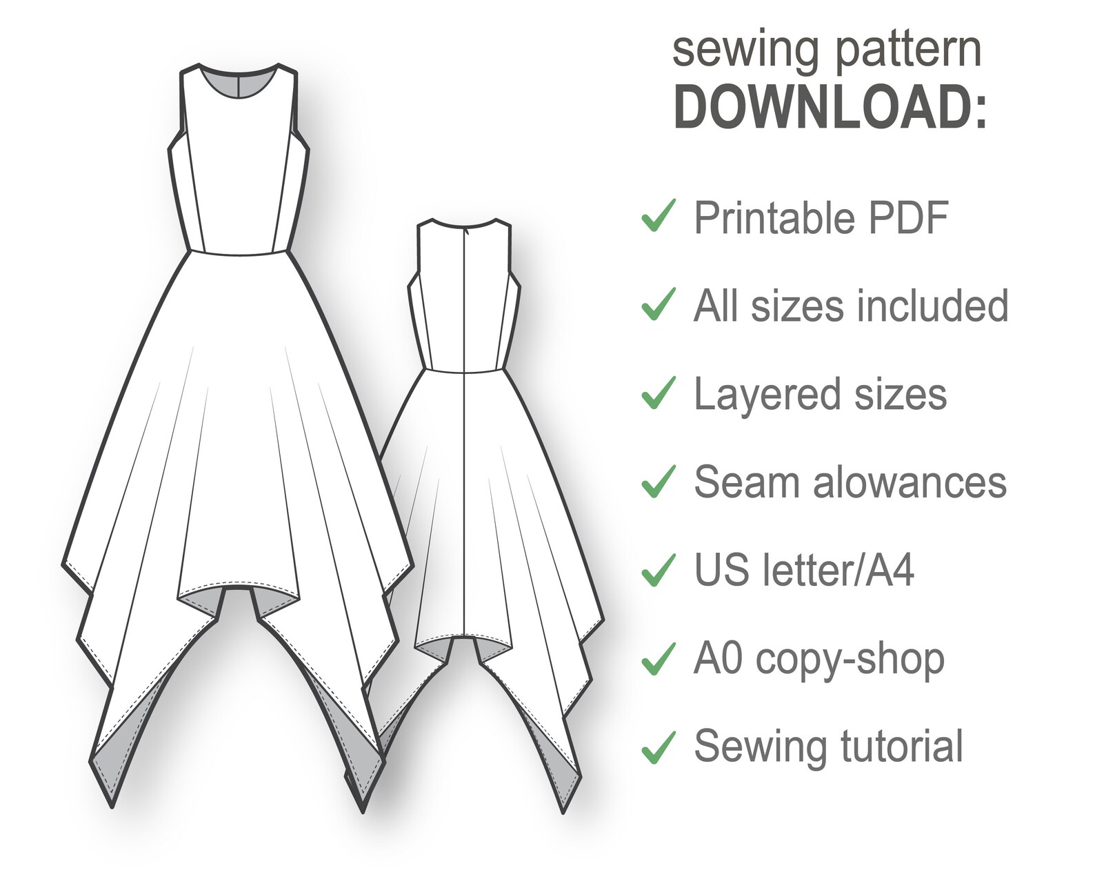 Dress Pattern Dress Sewing Patterns Sewing Tutorials - Etsy