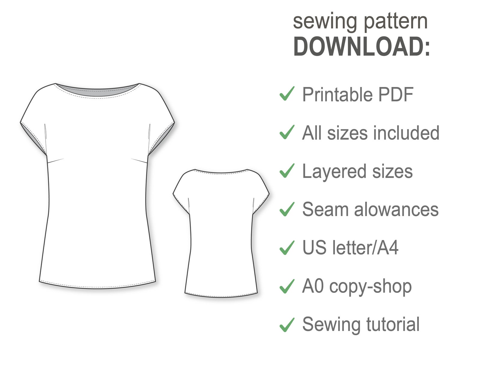 Beginner Blouse Pattern PDF Sewing Pattern - Etsy