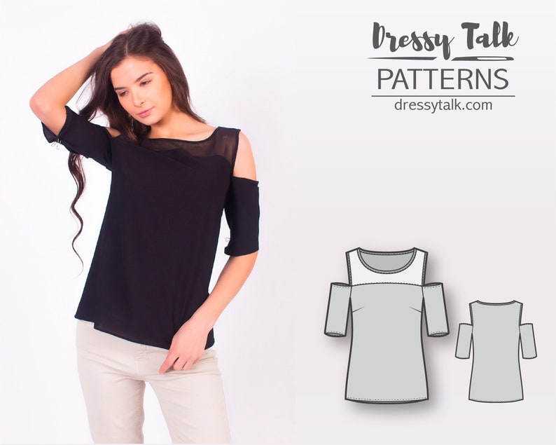 Off the Shoulder Top Pattern Blouse Sewing Pattern Blouse - Etsy