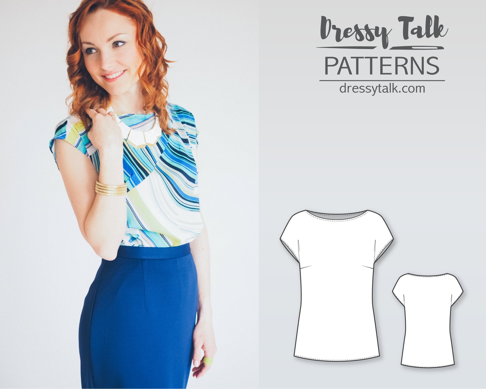 Basic Woven Cap Sleeve T-shirt/blouse Easy to Sew PDF Sewing - Etsy