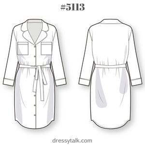 Robe Pattern - Sewing Pattern Women - Night Dress Patterns - Bathrobe ...