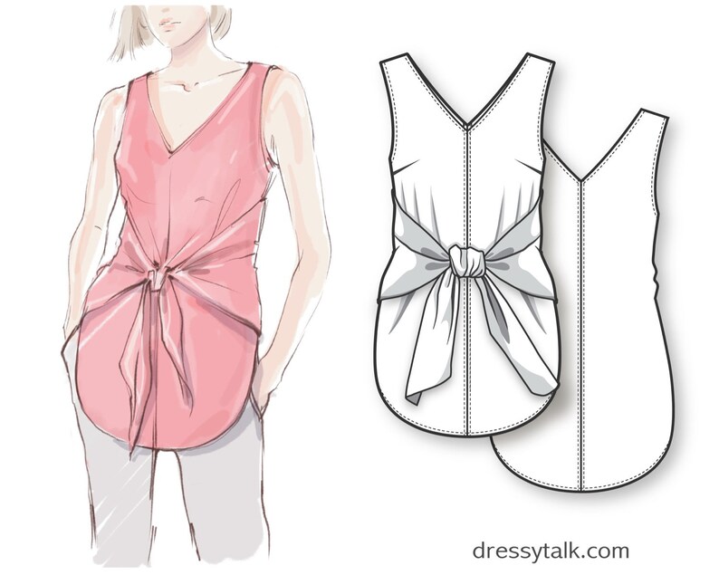 Sleeveless Blouse Pattern Simple Top Sewing Pattern Woven - Etsy