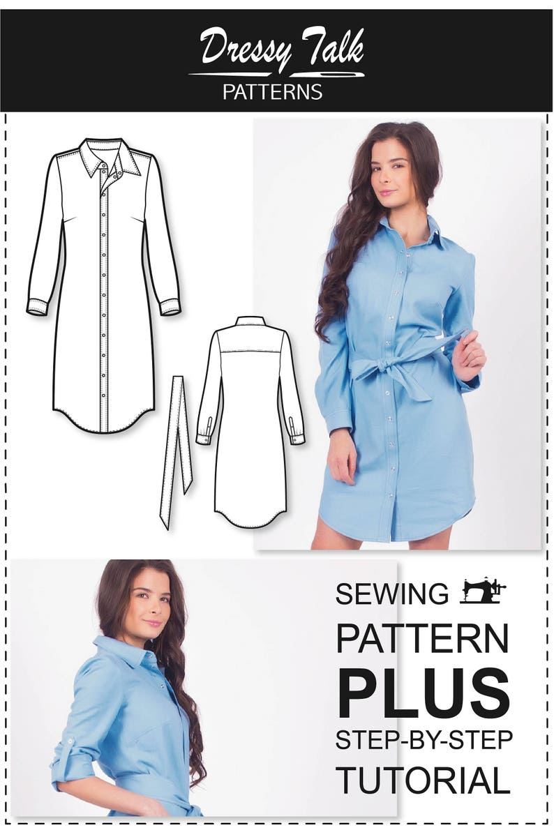 Sewing Patterns Shirt Dress Pattern Dress Patterns for | Etsy