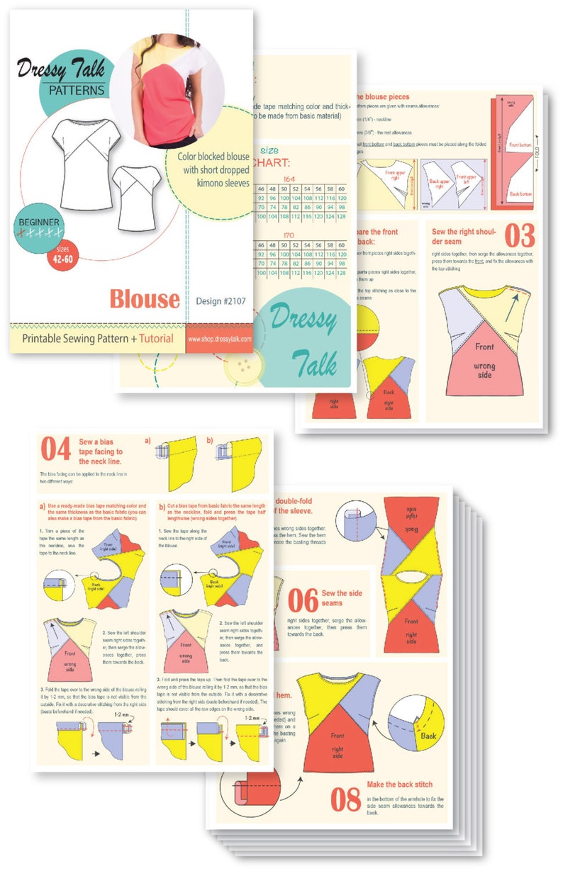 Top Patterns Blouse Patterns Blouse Sewing Patterns T | Etsy