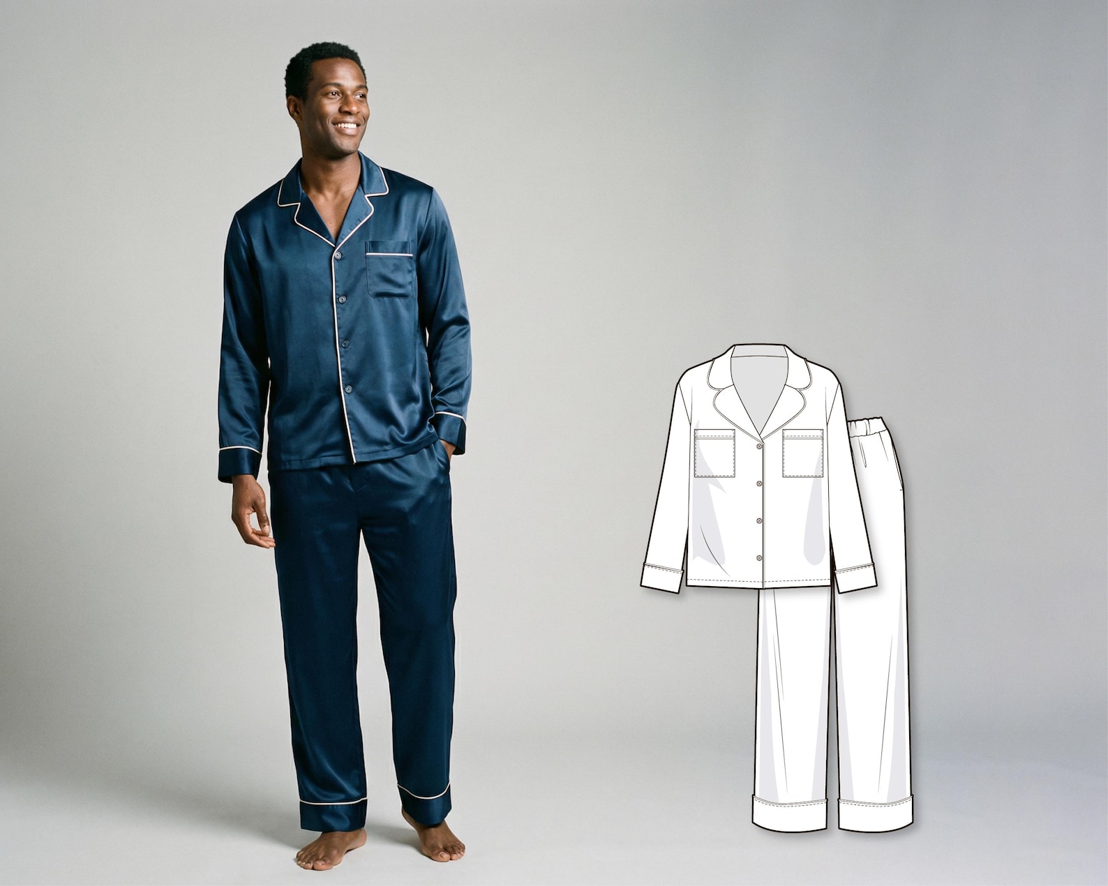 Pajama Sewing Pattern - Sleepwear Patterns - Men's PDF Sewing Patterns ...