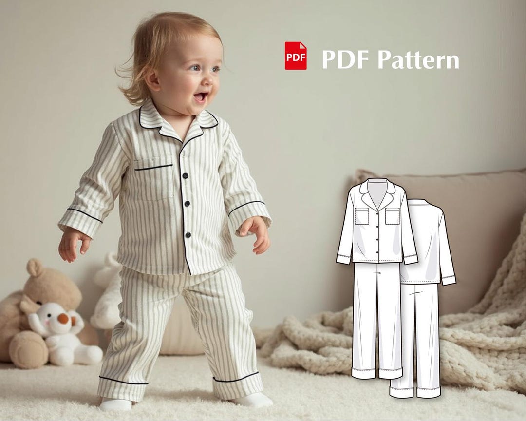 Woven Pajama PDF Pattern Sew, Kids Pajama Sewing Pattern for Boy Girl ...