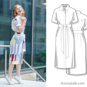 Shirt Dress Pattern - Cotton Dress Pattern - Dress Patterns for Women ...