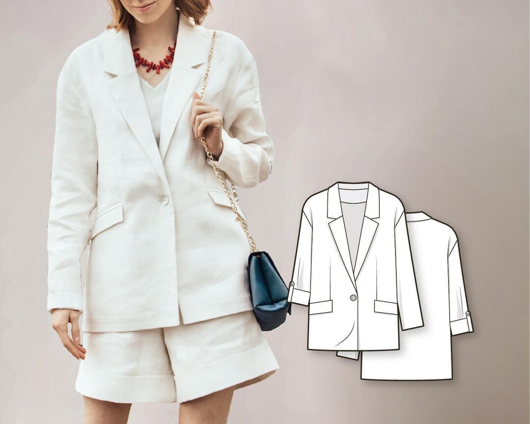 Jacket Sewing Pattern - Womens Blazer Sewing Pattern - Cardigan Sewing ...
