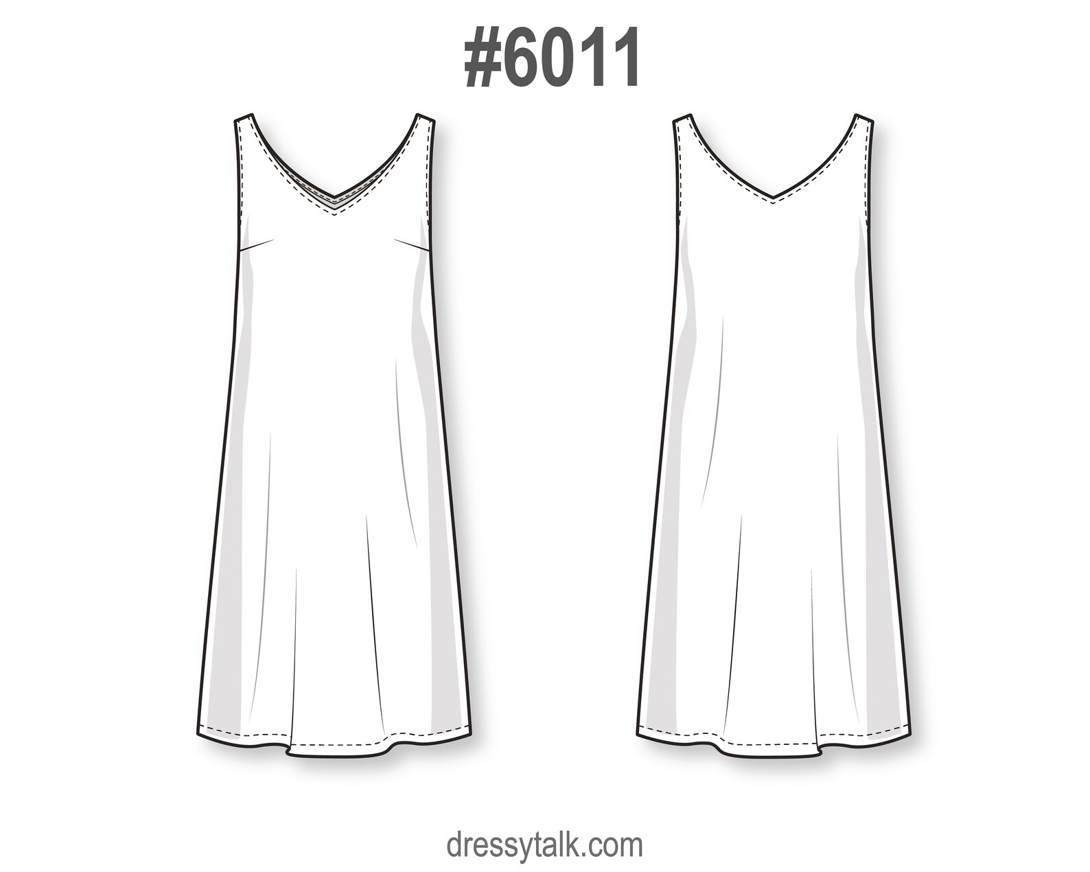 Simple Silk Slip A-line Midi Dress for Beginners PDF Sewing Pattern for ...